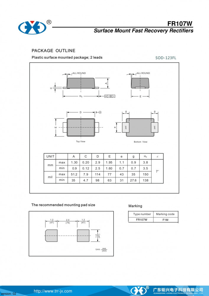 JUXING FR107W datasheet page 3