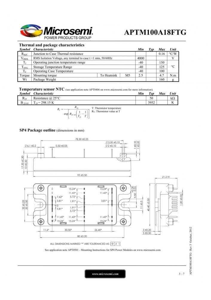 APTM100A18FTG datasheet page 3