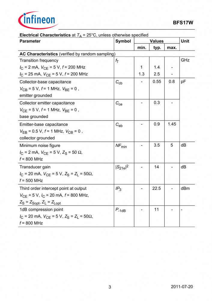 BFS 17W H6327 datasheet page 3