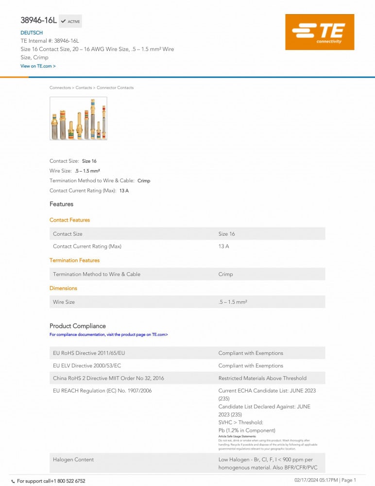 M39029/57-358 technical document page 1