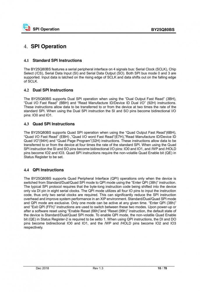 BY25Q80BSSIG(T) datasheet page 10