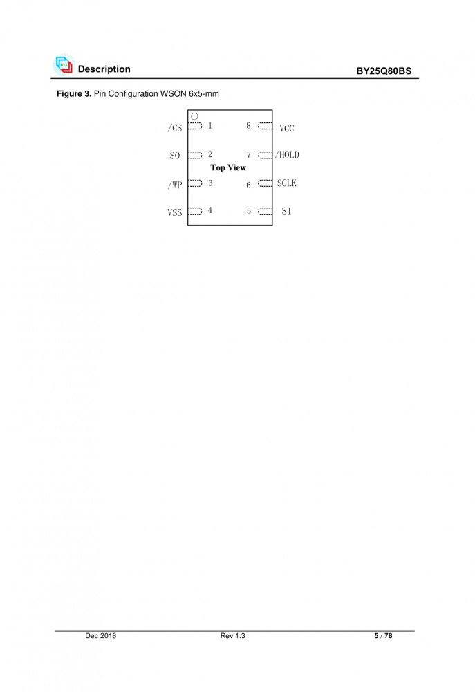 BY25Q80BSSIG(T) datasheet page 5
