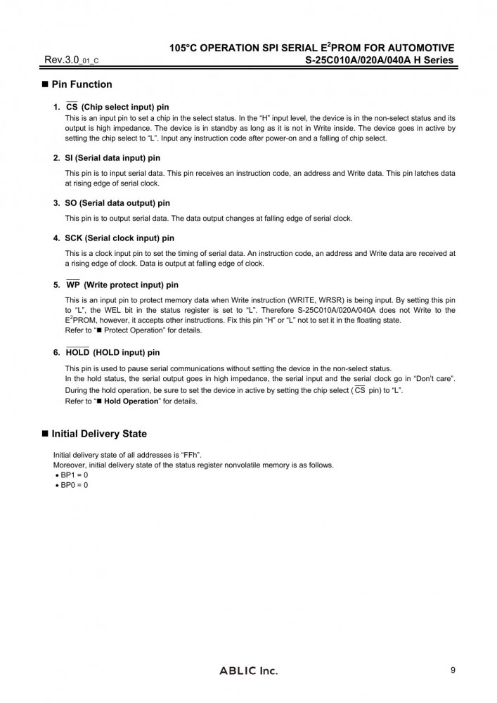 S-25C010A/020A/040A datasheet page 9