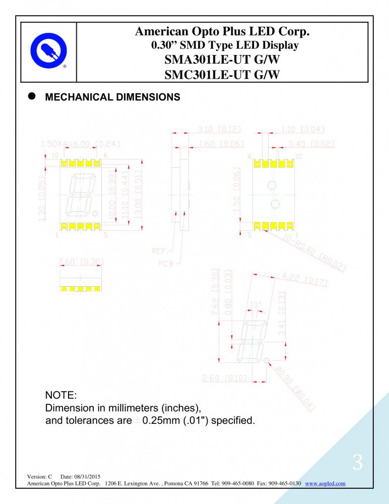 SMA301LE-UT G/W datasheet page 3