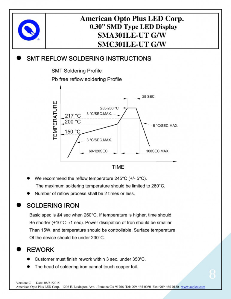 SMA301LE-UT G/W datasheet page 8