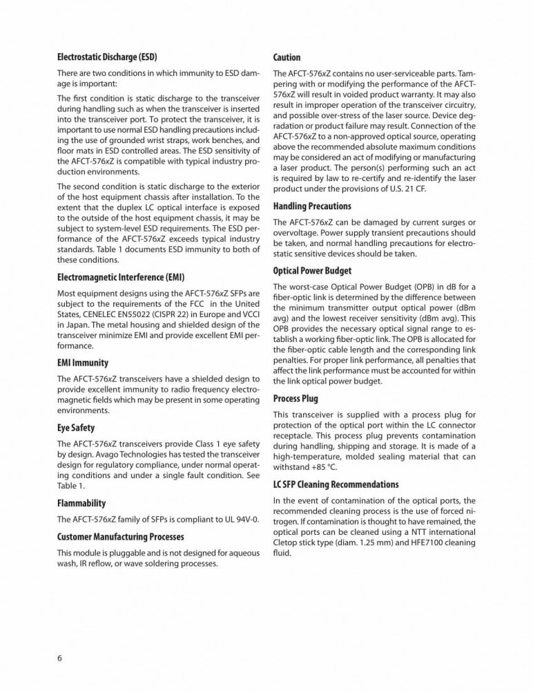 AFCT-5760TLZ datasheet page 6