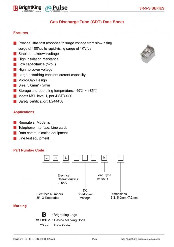 3RL230M-5-S datasheet page 1