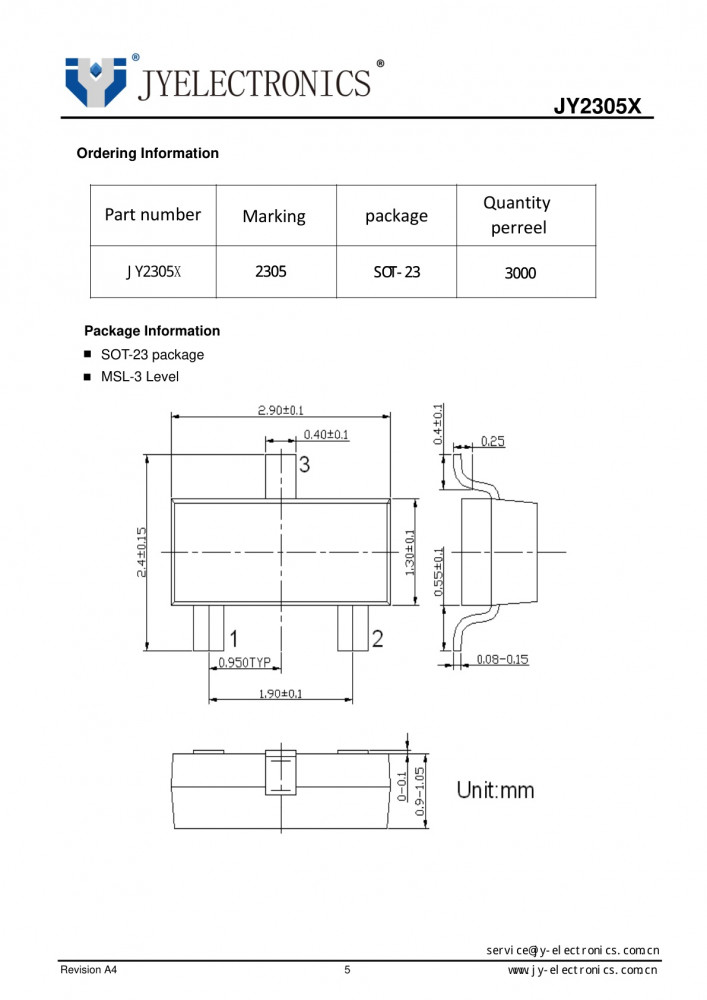 JY2305X datasheet page 5
