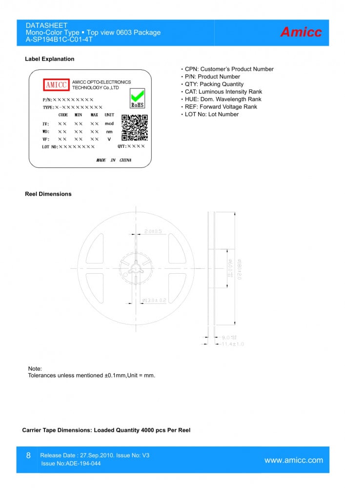 A-SP194B1C-C01-4T datasheet page 8