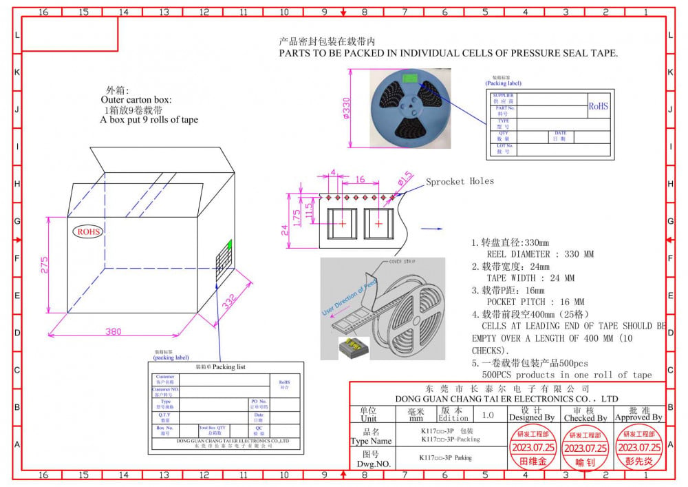 CTR K11718-3P packaging drawing
