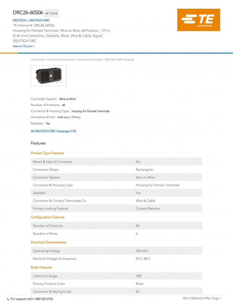 DRC26-60S06 technical document page 1
