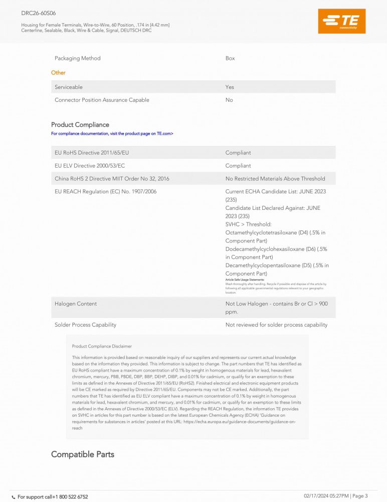 DRC26-60S06 technical document page 3