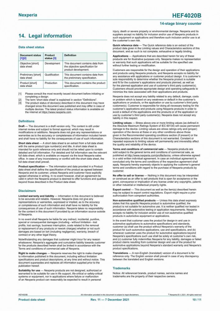 HEF4020BT datasheet page 10