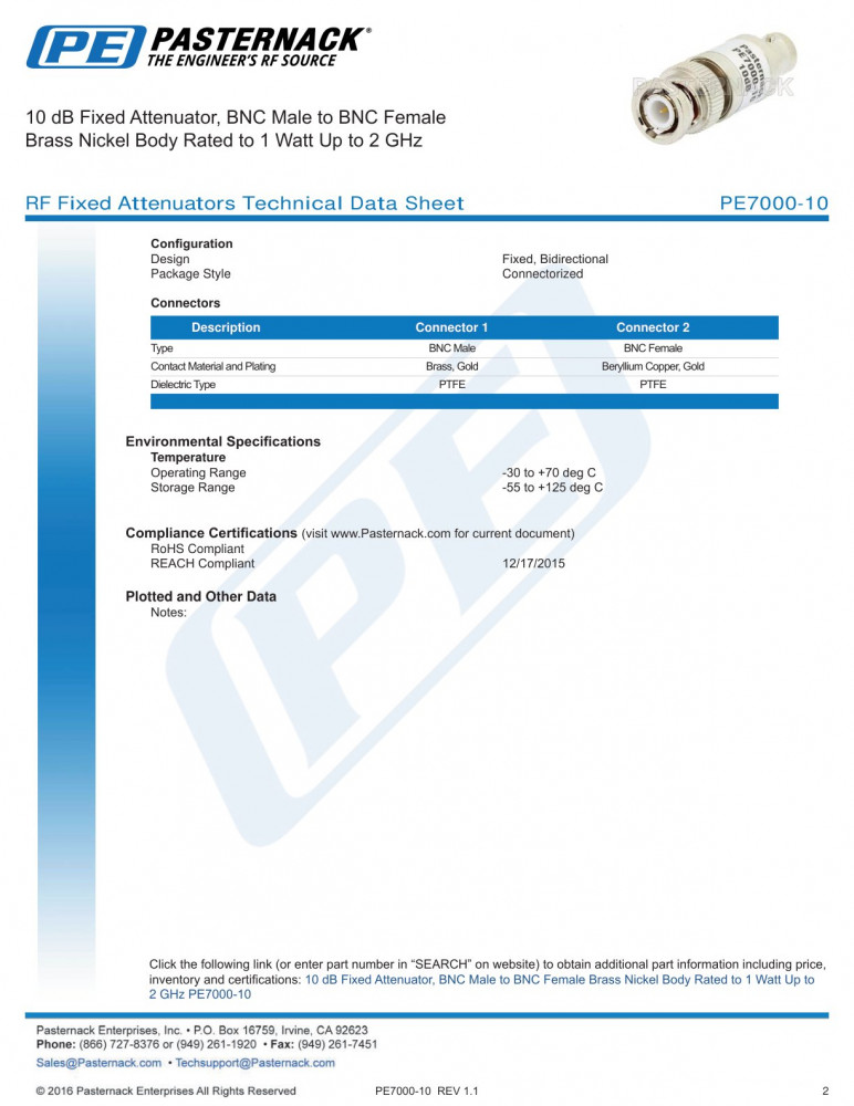 PE7000-10 datasheet page 2