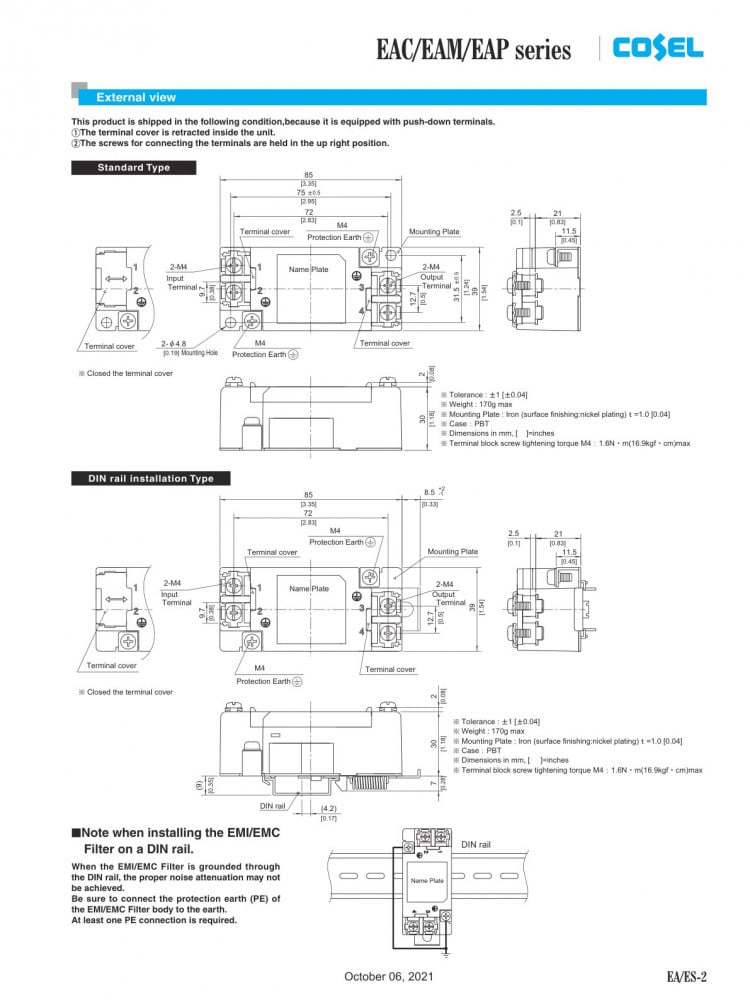 Cosel EAM-06-101 technical document page 2