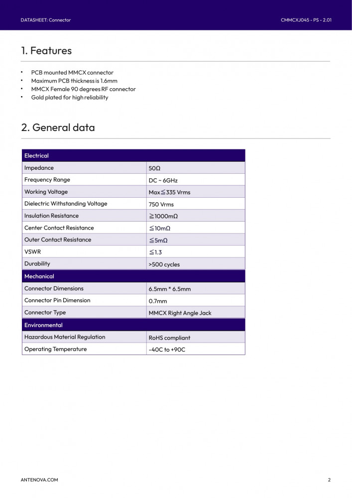 CMMCXJ045 datasheet page 2