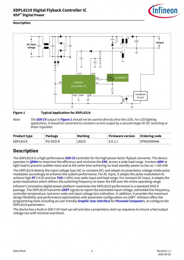 XDPL8219 technical document page 2