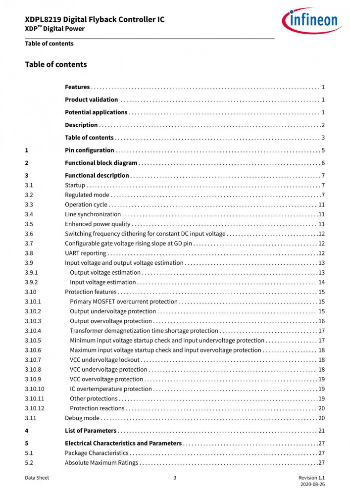 XDPL8219 technical document page 3
