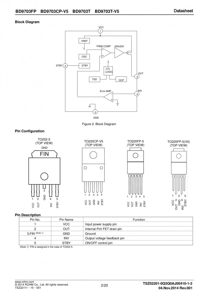 BD9703FP-E2 datasheet page 2