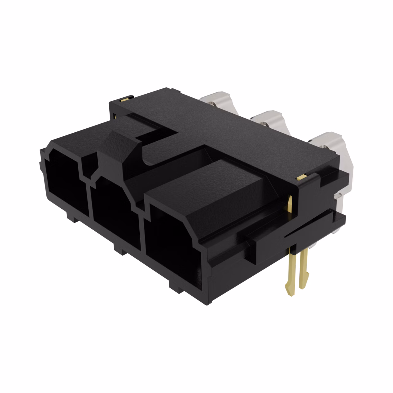 Mini-Fit Sr. Right-Angle Header, 10.00mm Pitch, Single Row, 3 Circuits, 5.10mm Tail Length, for 2.36mm PCB, Silver (Ag) Plating, with Clip for sale