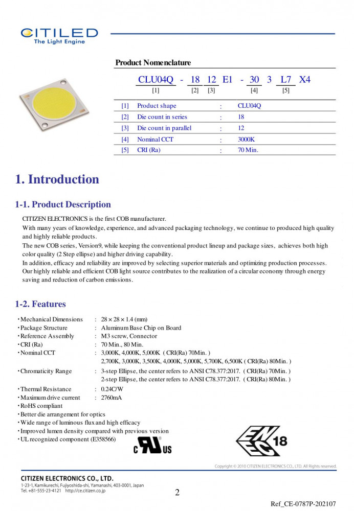 CLU04Q-1812E1 datasheet page 2