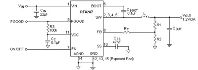 RT6337 - 9A, 23V Synchronous Step-Down Converter with 3.3V/5V LDO