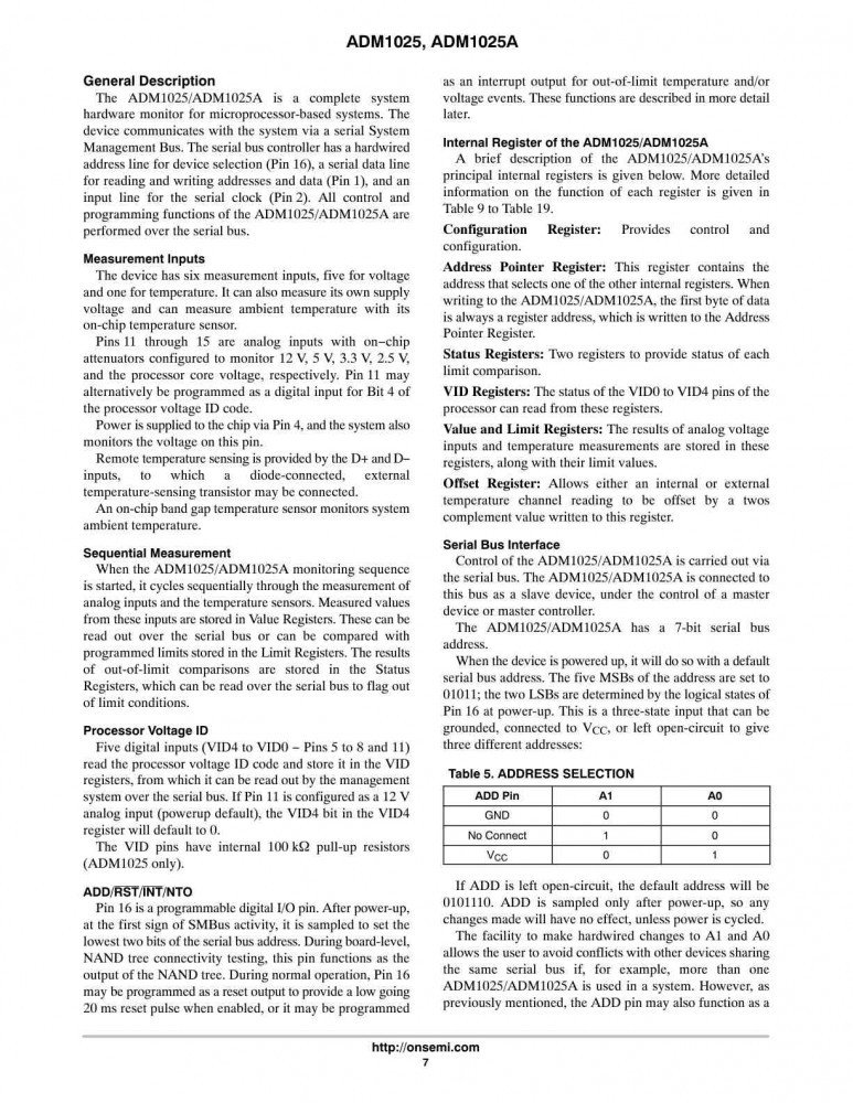 ADM1025 datasheet page 7