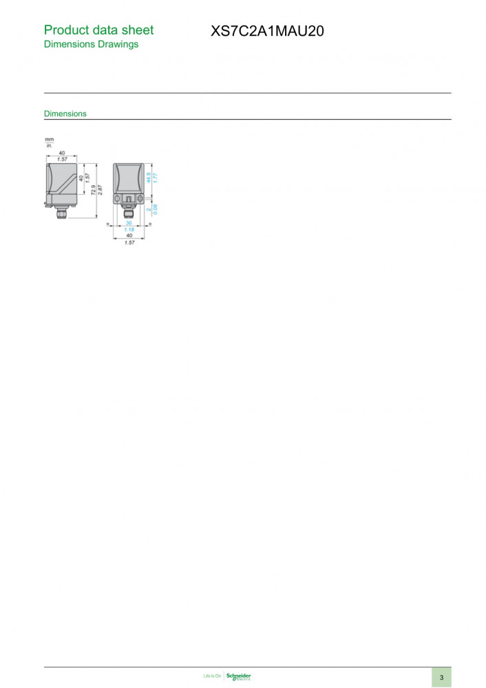 XS7C2A1MAU20 technical document page 3