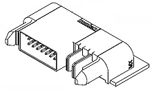 EXTreme Ten60Power Right-Angle Receptacle with Side Guides, 4 DC Power Circuits