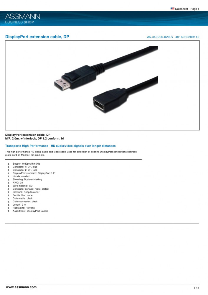 AK-340200-020-S product document page 1