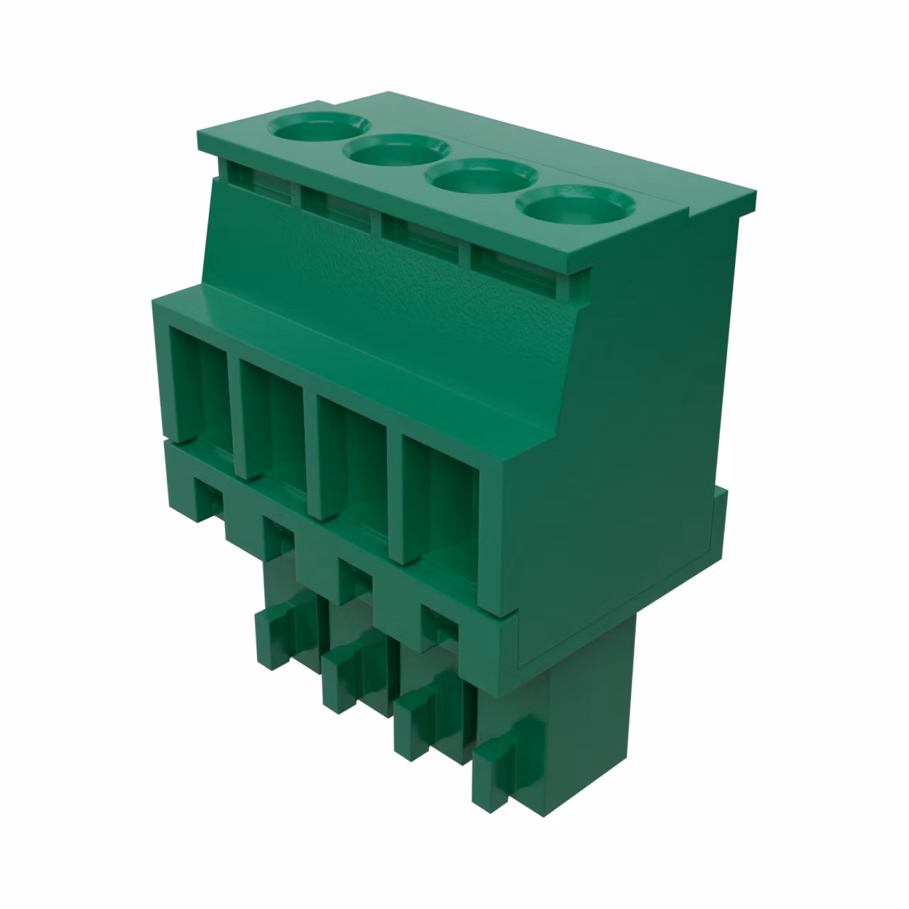 3.50mm Pitch Eurostyle Vertical Plug, with Standard Imprinting, Front Wire Entry, Green Housing, 4 Circuits for sale