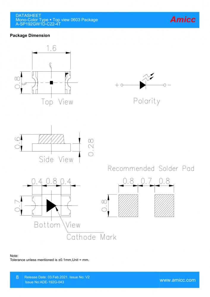 A-SP192GW1D-C22-4T datasheet page 8