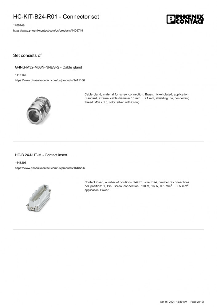 Phoenix Contact 1409749 technical document page 2