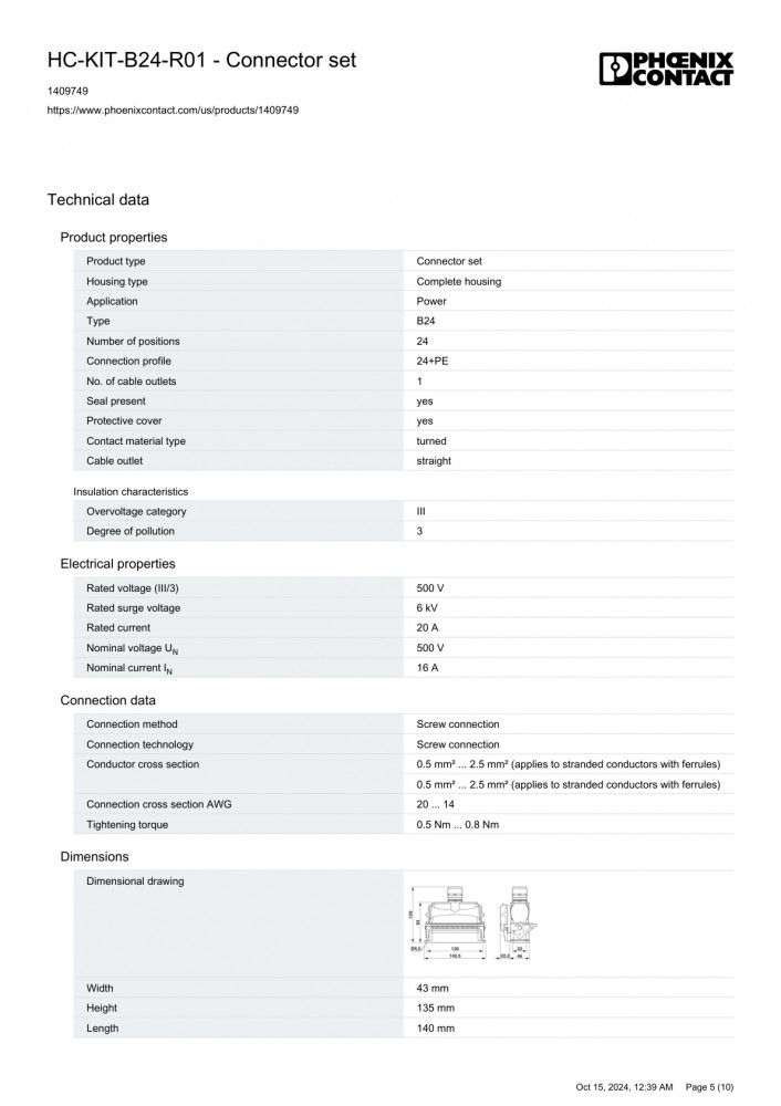 Phoenix Contact 1409749 technical document page 5