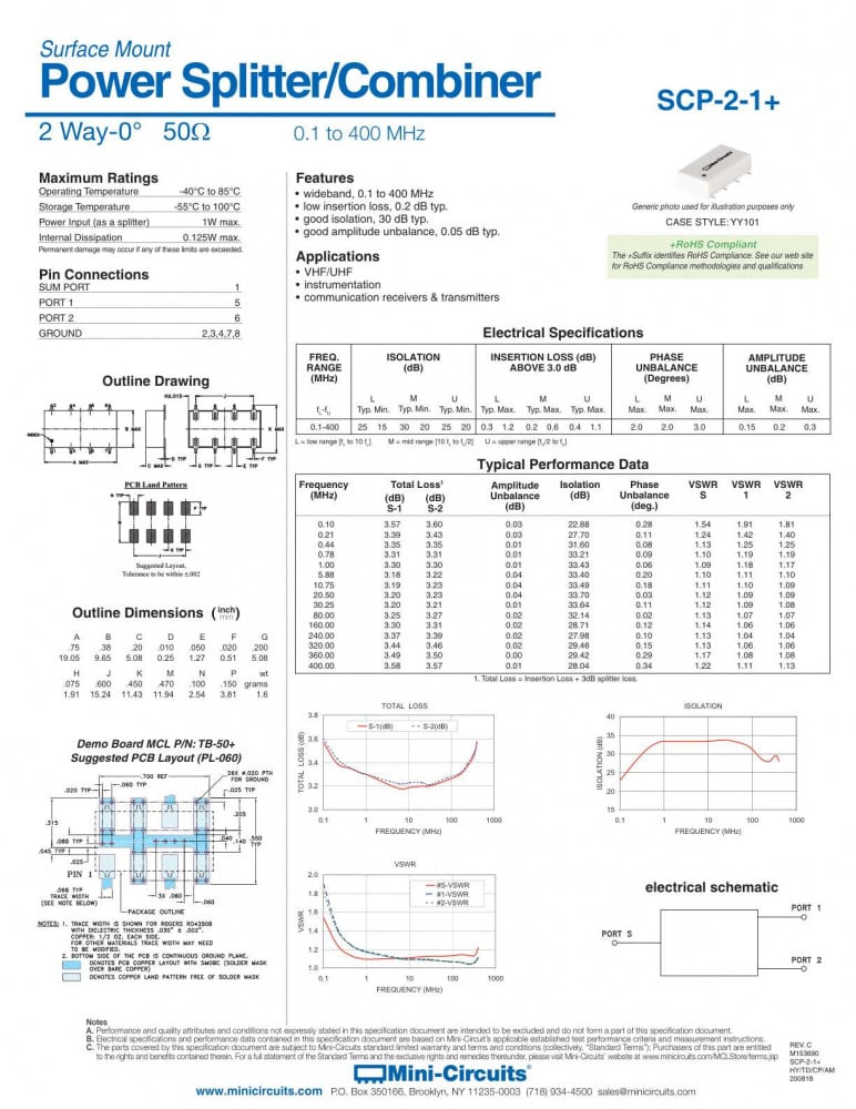 SCP-2-1+ technical document page