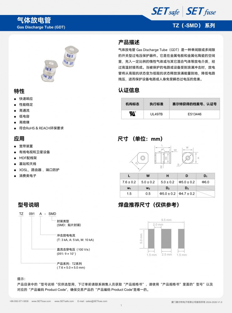 TZ601M-SMD datasheet page 1