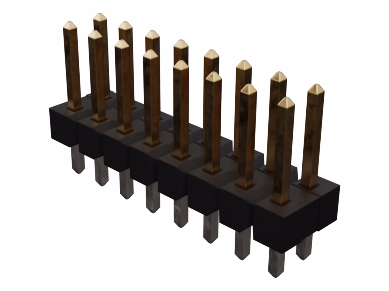 C-Grid Header, 2.54mm Pitch, Through Hole, Dual Row, Vertical, 16 Circuits, 0.38µm Gold (Au) Plating, Tray Packaging, Lead-Free for sale