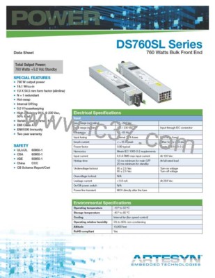 Artesyn DS760SL-3-003 AC DC Configurable Power Supply Module for sale