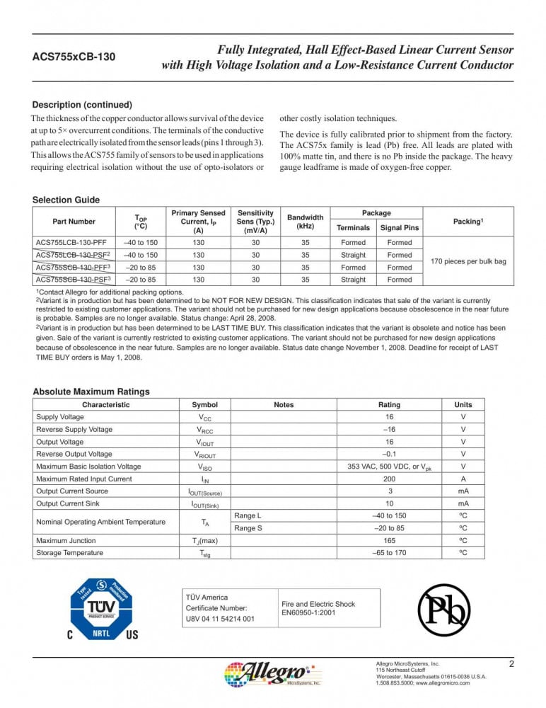 ACS755 datasheet page 2