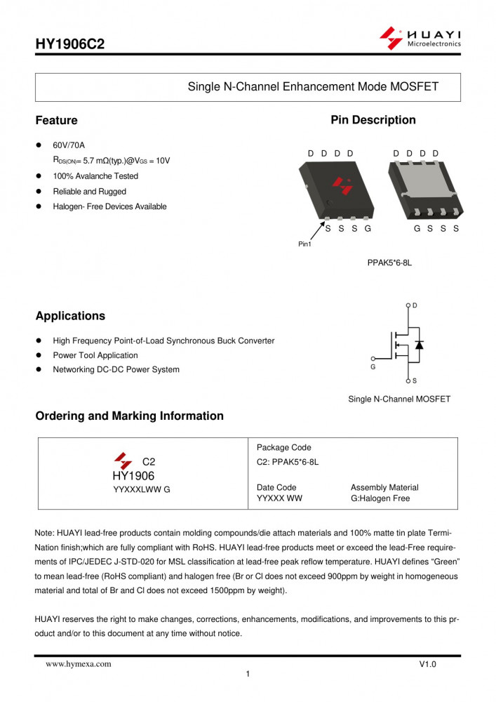 HY1906C2 datasheet page 1