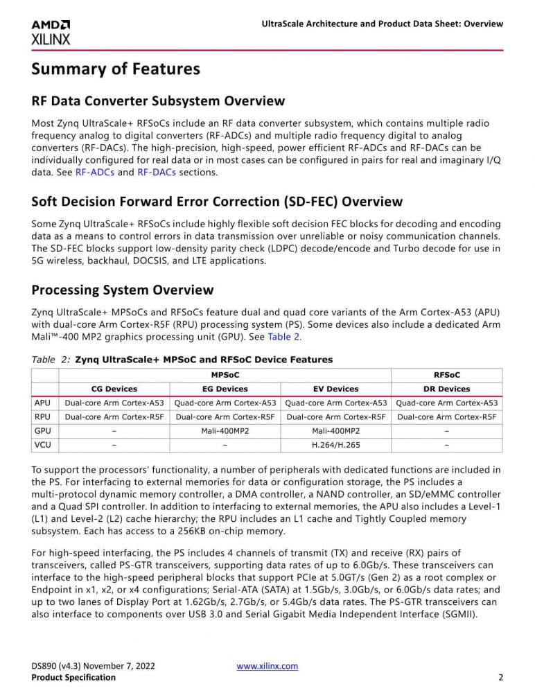 AMD UltraScale architecture document page 2