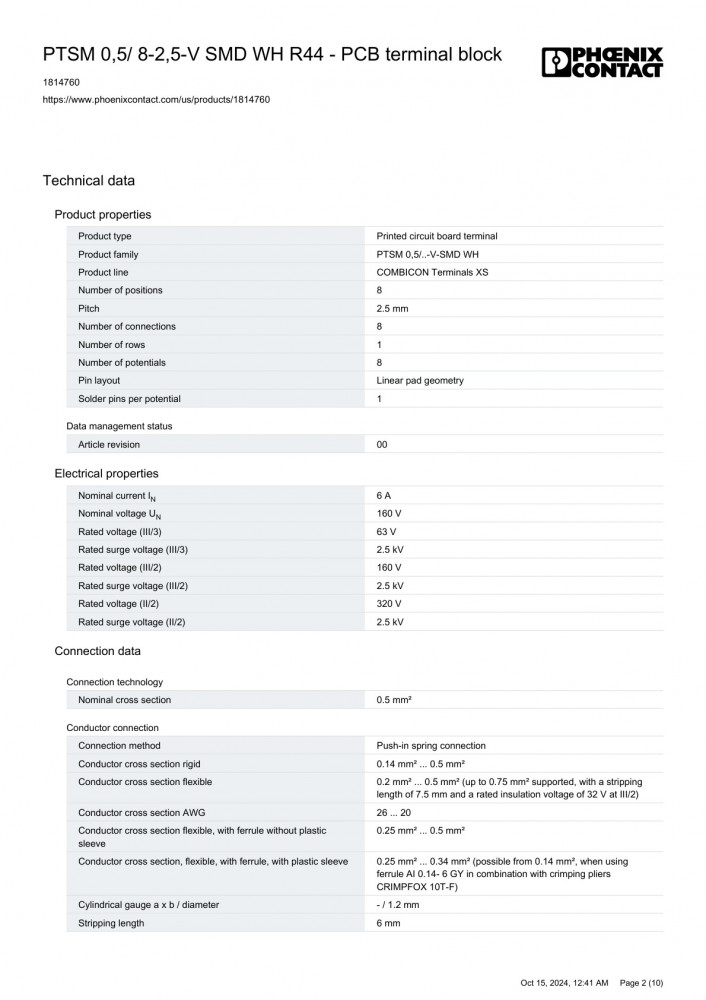 Phoenix Contact 1814760 technical document page 2
