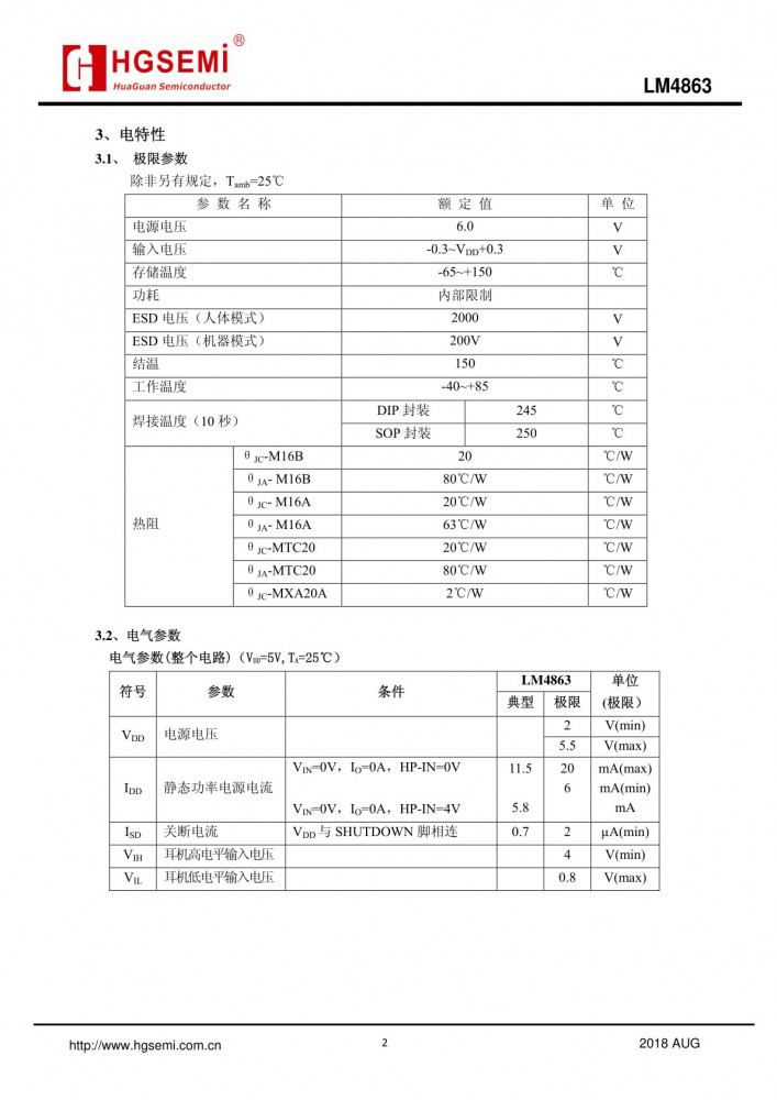 LM4863M/TR technical document page 2