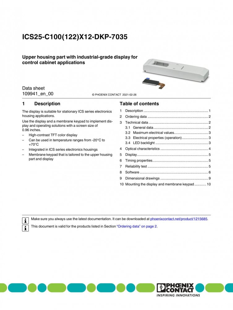 Phoenix Contact 1215683 documentation page 1