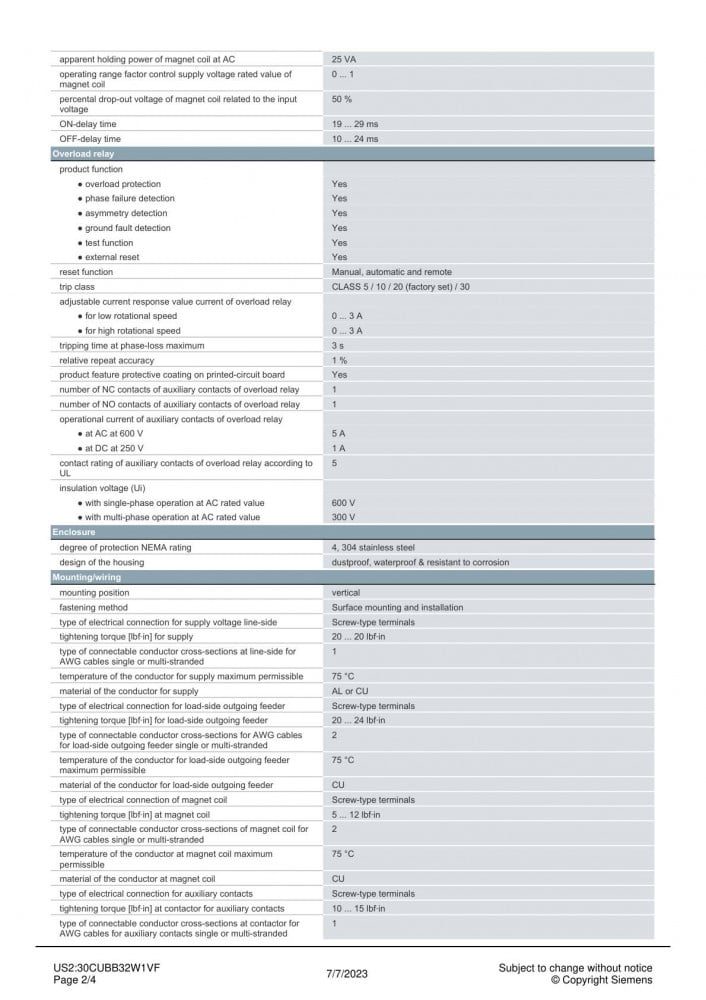 30CUBB32W1VF technical document page 2