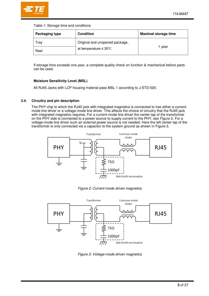 TE Connectivity application specification page 3