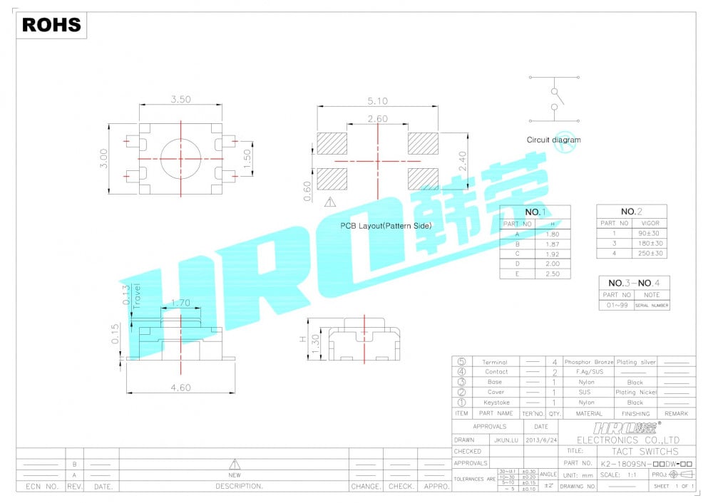 K2-1809SN-D3DW-06 manufacturer drawing page