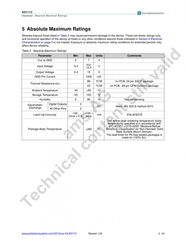 AS1113 datasheet page 5