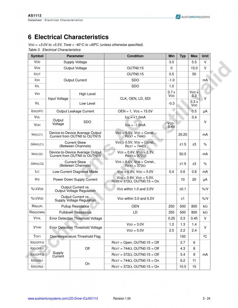 AS1113 datasheet page 6