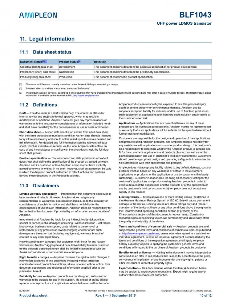 BLF1043 datasheet page 10